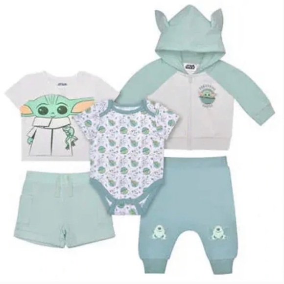 Star Wars | Matching Sets | Star Wars Baby Yoda Grogu Infant 5 Piece ...